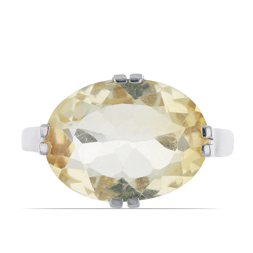 Silberring mit Zitrin aus dem Ural – Soschmuck.ch